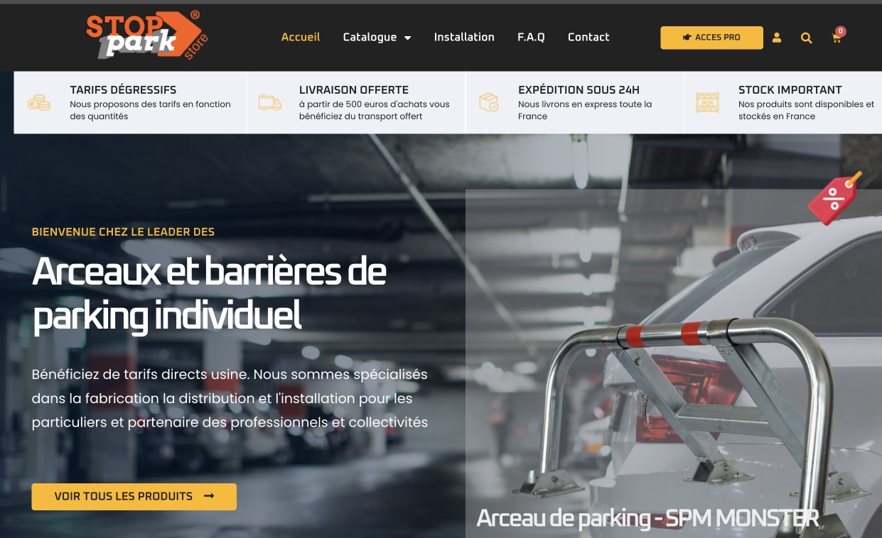 Stop-park-store.fr, vente en ligne - STOP PARK